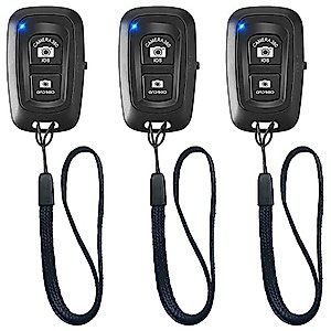 Remote Shutter for iPhone Camera, Bluetooth Remote for Android, Hands Free Works with Take a Christmas Family Portrait, Create Amazing Photos and Selfies, Wrist Strap Included（3 Pack）
