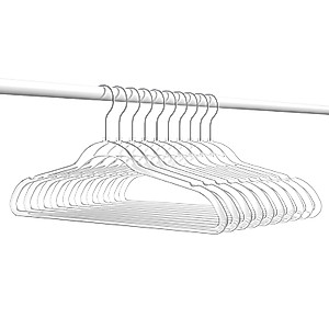 Premium Clear Invisible Acrylic Hangers,Crystal Plastic Hangers,Clear Hangers 50 Pack Ultra Slim & Space Saving Suit Hangers for Coats, Pants & Dress Clothes