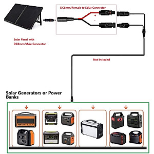 SolarEnz DC 8mm Female Adapter Adapter Cable Solar Connector Converter Perfect Compatible for 100W Portable Solar Panel