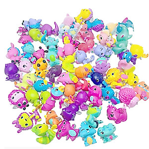 HYSTYLE 30 Pcs Miniature Pet Doll Set, Colorful Anime Cake Toppers, Cute PVC Animal Figures