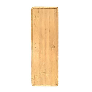 YCDC Mini Rectangular Bamboo Tray, 12x4x0.39 Inch, Suitable for Decor, Planters, and Drainage