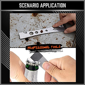 HORUSDY 2-Piece Stainless Steel Pry Bar Scraper Set, 6-11/16” and 9-1/2” Flat Pry Bar