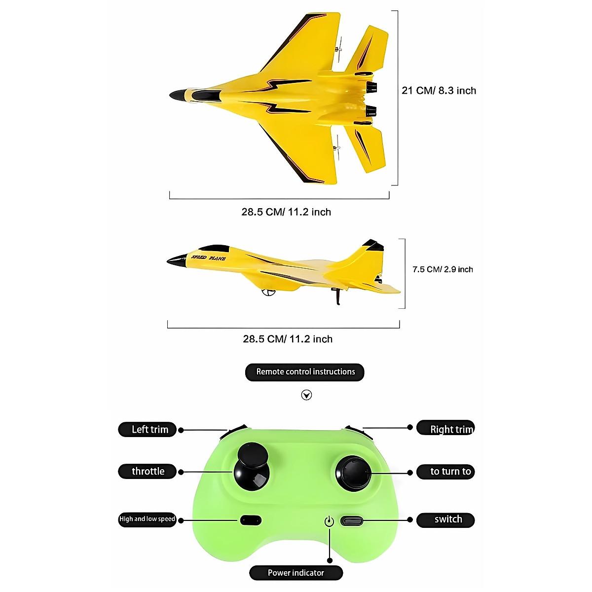 2023 New Remote Control Wireless Airplane Toy With Lights, USB Rechargeable SU-35 RC Remote Control Plane Glider, Outdoor Drop-Resistant Foam RC Air Planes Fighter Jet For Adults Aircraft Enthusiasts