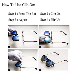 OopsMi Polarized Clip-on Sunglasses Unisex Anti-Glare Driving Sunglasses With Flip Up for Prescription Glasses (Black Lens)