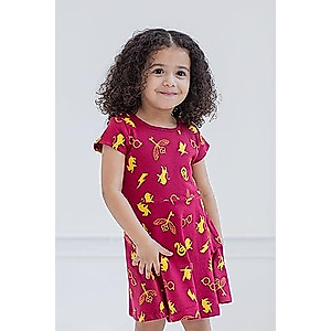 Harry Potter Big Girls Short Sleeve Dress Maroon 18-20
