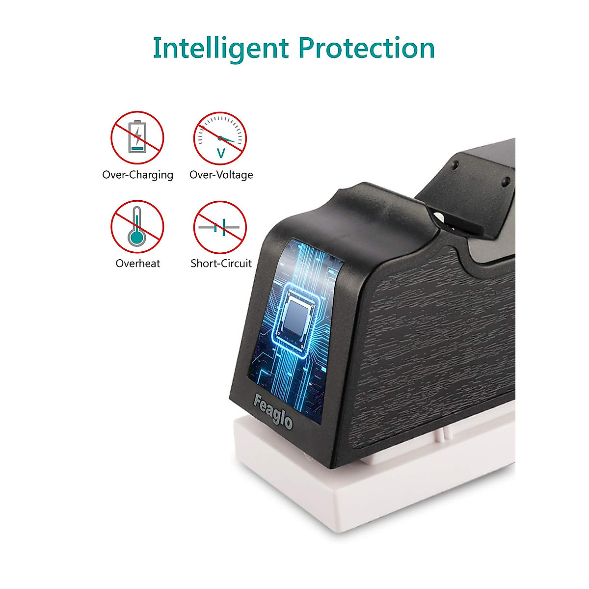 2H Fast Charging PS5 Controller Charger, Feaglo Spring Charging Station for Playstation 5 Dualsense Controllers, Charger Dock with LED Indicator