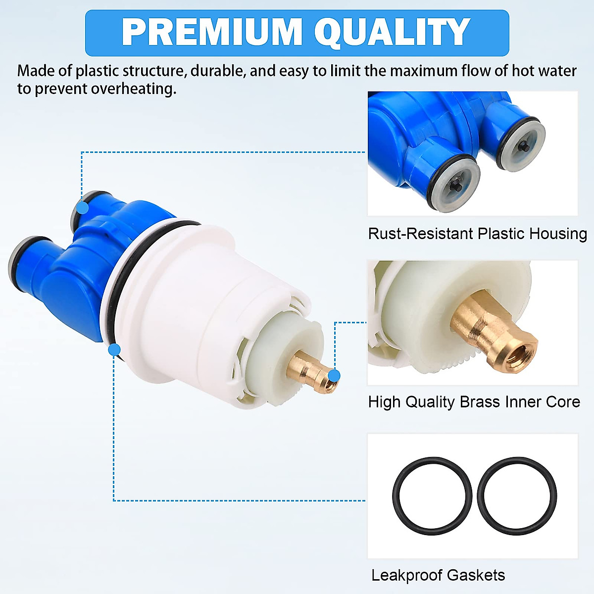 RP19804 Delta Shower Cartridge Replacement for Delta 1300/1400 Series Single Handle Bath Tub and Shower Faucet Parts Replacement Pressure Balance Cartridge For Delta Select Monitor Valves (1993-2007)