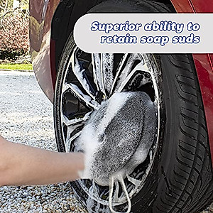 Scrub Daddy Car Wash Mitt - The Shmitt- Dual Textured for Interior and Exterior Cleaning, For Tires Rims Auto Body, 2 Count