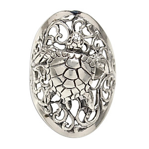 NOVICA Artisan handmade sterling silver cocktail ring sea turtle from bali no stone indonesia animal themed frog turtleturtlesea life [Ring front 1.3 in L x 0.9 in W x 0.3 in H Band width 3 mm W] '