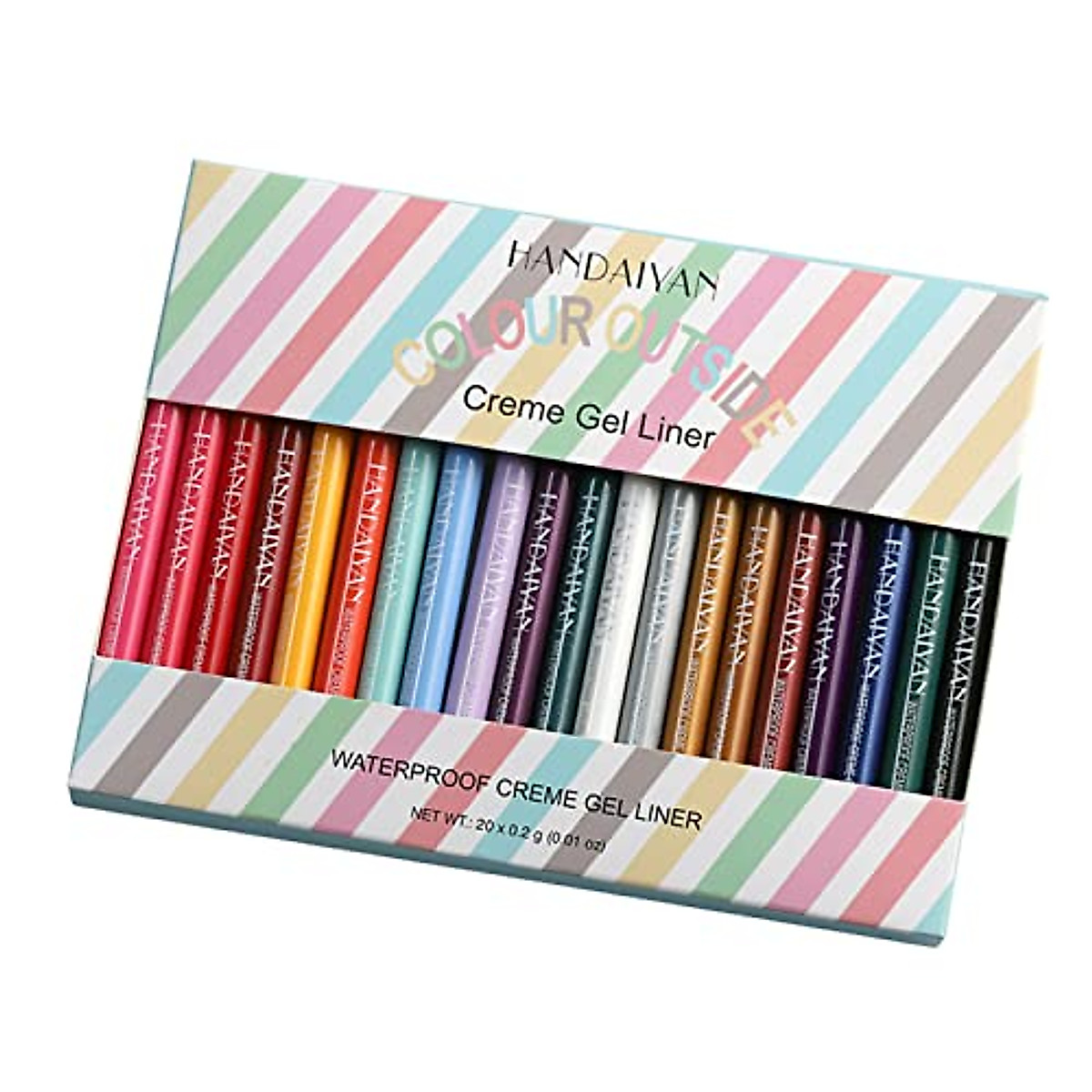 BONNIE CHOICE 20 PCS Colored Eyeliners Pencil Set, 20 Colors Waterproof Long Lasting Retractable Matte Colorful Eyeliner Milti-Functional Eyeliner Eyeshadow Pen Gifts for Women
