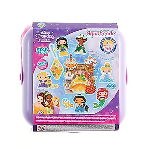 Aquabeads Disney Princess Creation Cube, Complete Arts & Crafts Bead Kit for Children - Over 2,500 Beads & Display Stand The Create Belle, Ariel, Tiana, Rapunzel and More