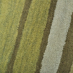 Hand Tufted Wool ECO-Friendly Area Rugs - 8'x8', Round Shape, Green, Abstract Modern Design, High Pile Thick Handmade Anti Skid Area Rugs for Living Room, Bed Room (K00672)