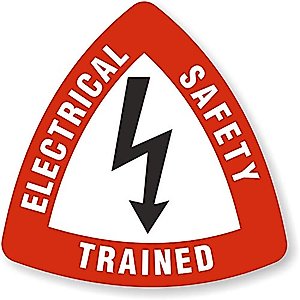 SmartSign "Electrical Safety Trained" Hard Hat Decal | 2.5" x 2.5" Conformable Vinyl, Pack of 5