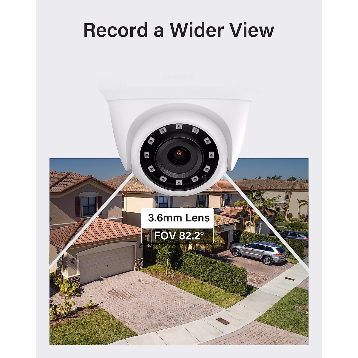 ANNKE Y200 CCTV Camera White 1080P HD TVI Add-on Surveillance Security Dome Camera, IP66 Outdoor Weatherproof Camera with IR Night Vision