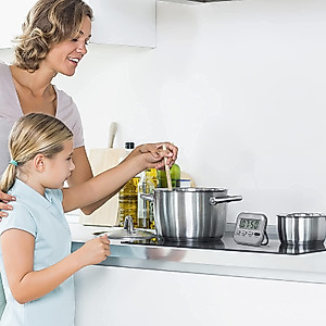 Timers, Digital Kitchen Timer, Timer for Kids, Clear Digits with Minutes and Seconds Button, Loud Alarm, Stand and Magnetic Backing, for Cooking Baking Sports Games Office, AAA Battery Included Gray