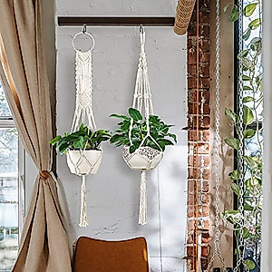 ZOUTOG Macrame Plant Hanger Indoor, Set of 4 Indoor Hanging Planter, Handmade Hanging Plant Holder - 43 Inch, 4 Legs