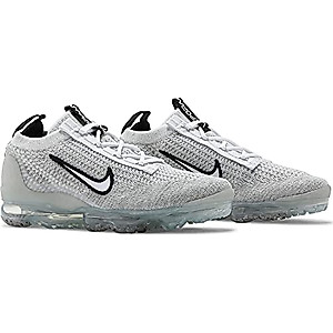 Nike Boy's Air Vapormax 2021 FK (Big Kid) White/White/Black/Metallic Silver 6.5 Big Kid M