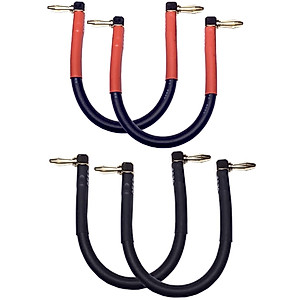 CESS-138-6i Right Angle Banana Plug Jumper Cable, Speaker Jumpers, (90 to 90, 6-INCH)