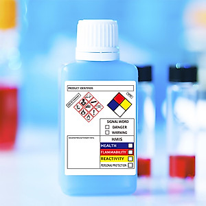 Aleplay SDS OSHA Data Labels for Chemical Safety 3×4 Inch MSDS Stickers with GHS Pictograms HMIS & Hazard Compliant Secondary Containers, 100 Stickers Per Roll