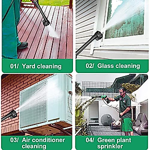 Tegatok Upgraded Pressure Washer, Portable Cordless Power Washer with 4.0Ah Battery and 6-in-1 Nozzle, Battery Pressure Washer for Car Garden Floor Fence Cleaning and Watering