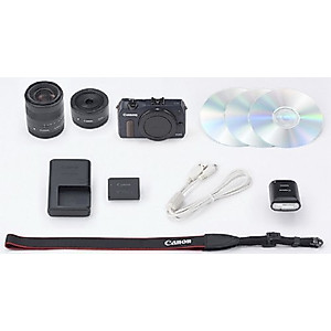 Canon mirrorless interchangeable lens camera EOS M double lens kit EF-M18-55mm F3.5-5.6 IS STM/EF-M22mm F2 STM included Beiburu EOSMBL-WLK - International Version (No Warranty)