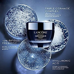 Lancôme Advanced Génifique Night Cream - Repairs Skin Barrier Overnight - With Bifidus Prebiotic, Hyaluronic Acid & Triple Ceramide Complex - 1.7 Fl Oz