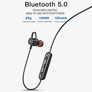 Qiopertar Bluetooth Neckband Headphones HD Stereo Clear Sound Sporty and Ergonomic Neck Hanging Design Noise Cancelling Mic Wireless Earphones for Workouts Home Party Sports
