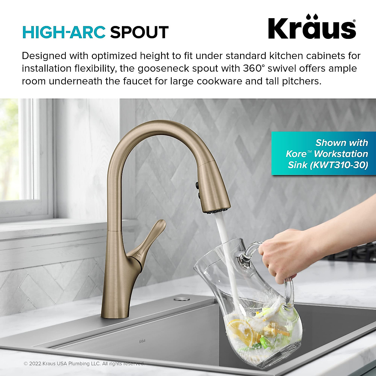 KRAUS Merlin Transitional Pull-Down Single Handle Kitchen Faucet in Matte Black, KPF-1674MB