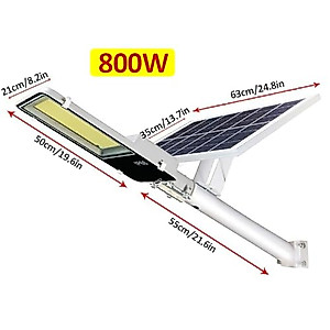 ZXXHNNAIH Solar Street Lights Outdoor - 800W LED Solar Street Light - High Brightness Solar Parking Lot Lights - IP66 Waterproof Solar Lights, Ideal for Rural, Yard, Campus