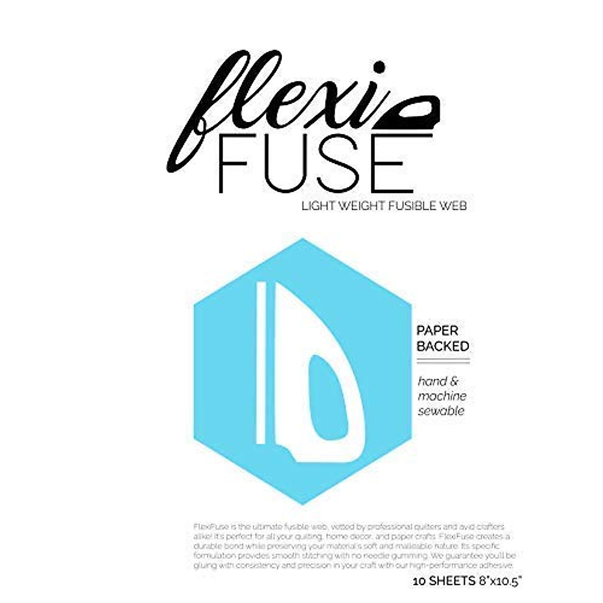 10 Sheets (8" x 10.5") - FlexiFuse Lightweight Fusible Web for Applique