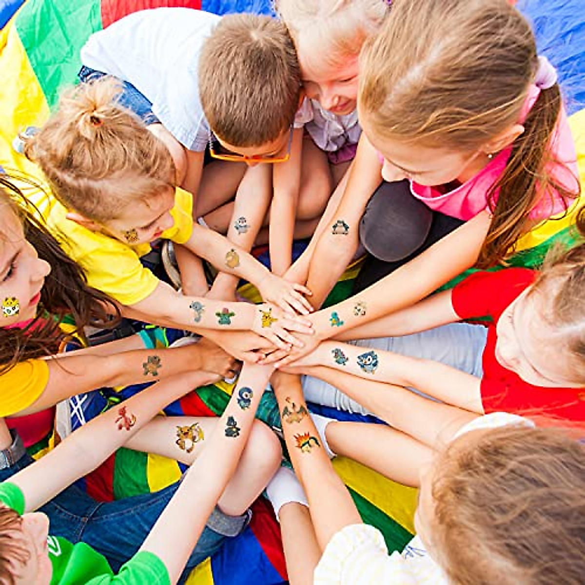 120 Pcs Anime Temporary Tattoos for Kids, Japanese Cartoon Tattoo Stickers for Kids, DIY Sticker Arts, Birthday Party Favors / supplies for Kids, Classroom School Decorations - No Repeat