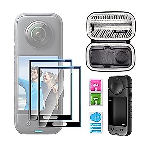 Tomat 3 in 1 Accessories Bundle for Insta360 X3, Silicone Case, Screen Tempered Film, Carrying Case Accessories kit for Insta360 X3 Camera