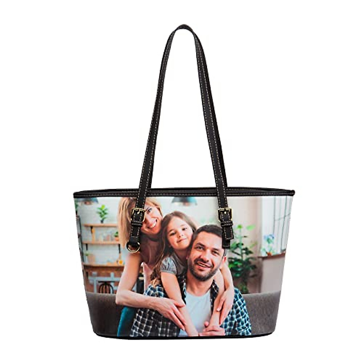 kaululu Personalized Photo Tote Bag Custom Picture Shoulder Bag Handbags Handle Satchel for Women