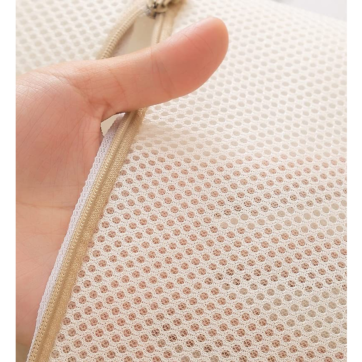 GIGIFULL 7 Pack White Mesh Laundry Bags for Delicates - Anti-Deformation Reusable Laundry Bags for Overcoat, Bra, Stocking, Blouses And Hosiery (7 pcs)