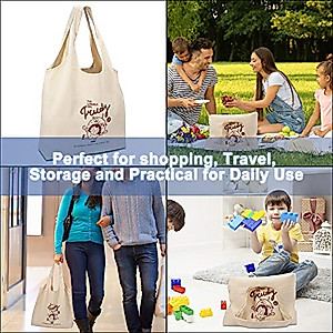 CGBE Canvas Tote Bags with Inner Pocket Reusable Grocery Bags Bulk Reusable Shopping Bags Large Capacity Machine Washable