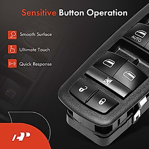 A-Premium Power Master Window Switch Front Driver Replacement for Dodge Ram 1500/2500/3500 2009-2010 Ram 1500/2500/3500/4500/5500 2011-2012 4602863AD (Without Power Folding Mirrors)