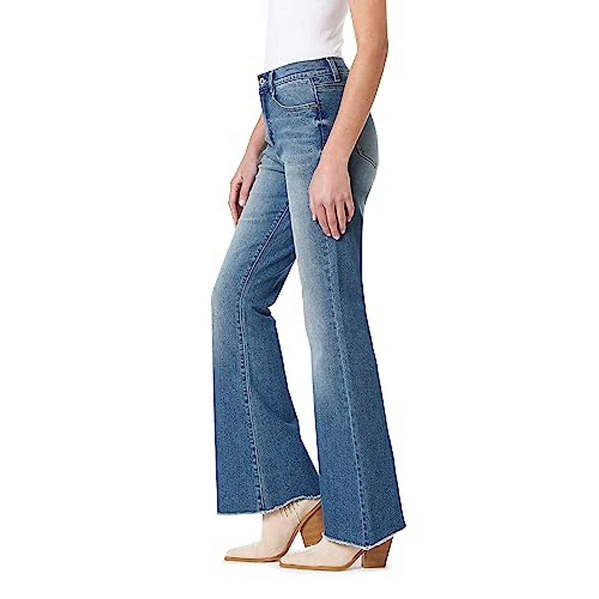 WallFlower Women's Fearless Curvy Super Flare High Rise Insta Vintage Juniors Jeans, Relle, 17