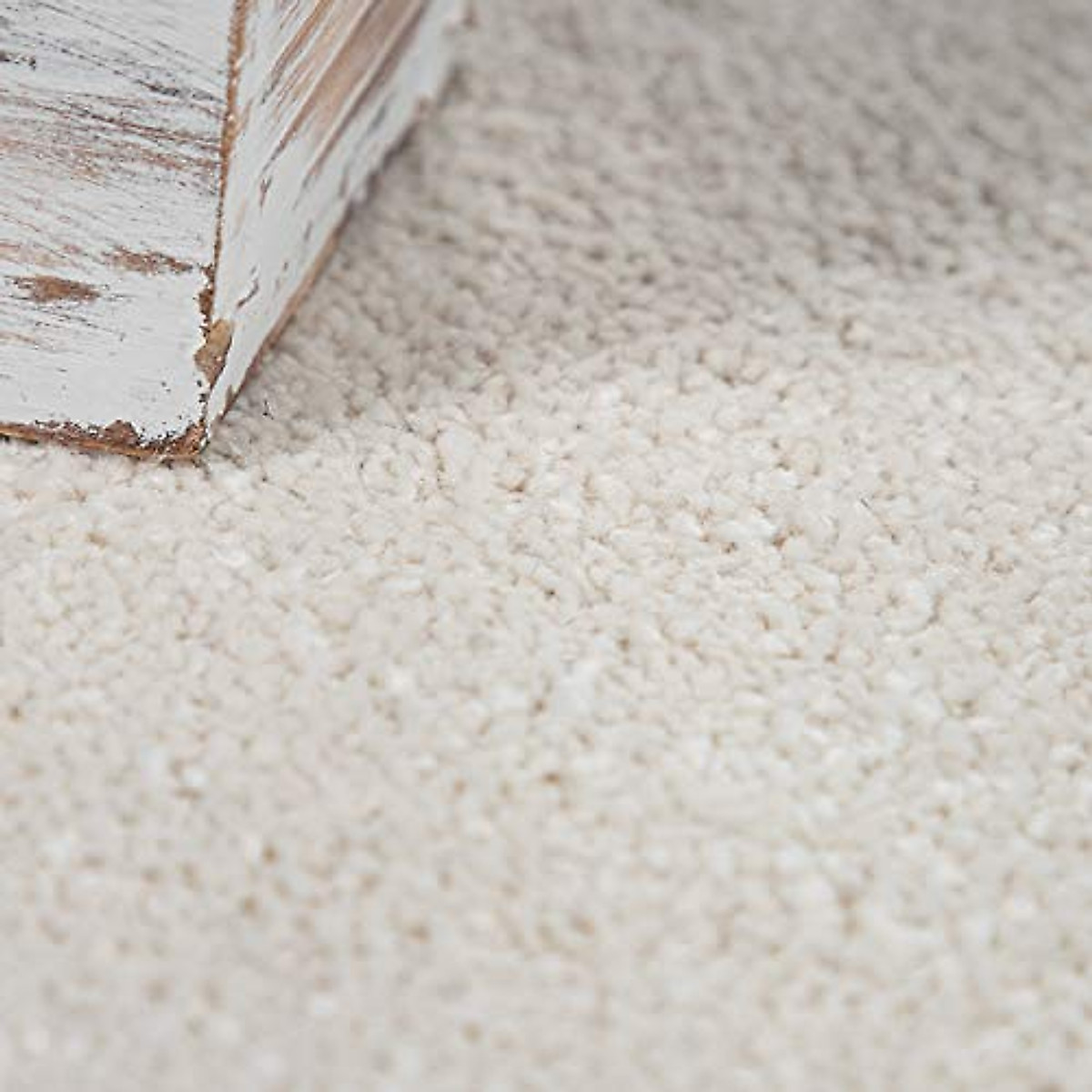 Paco Home Solid Area Rug in Cream Modern Plain Design, Size: 6'7" x 9'2"