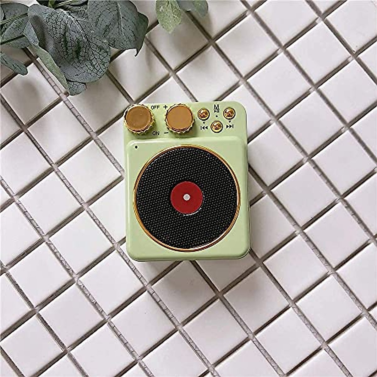 Mini Portable Speaker, Record Players for Vinyl with Bluetooth, Creative Retro Card Atomic Record Player, Pla(Phonograph)