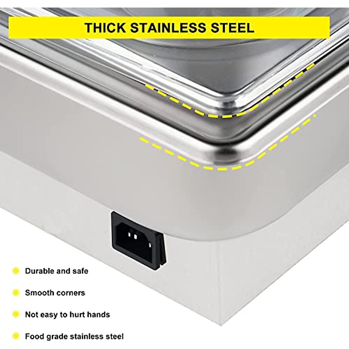 YMJOINMX Roll Top Chef Chafing Dish Buffet Set 2 Pans Food Warmer Buffet Servers and Warmers Digital Display Temperature Warming Tray Bain Marie Food Warmer for Parties Commercial Food Steam Table