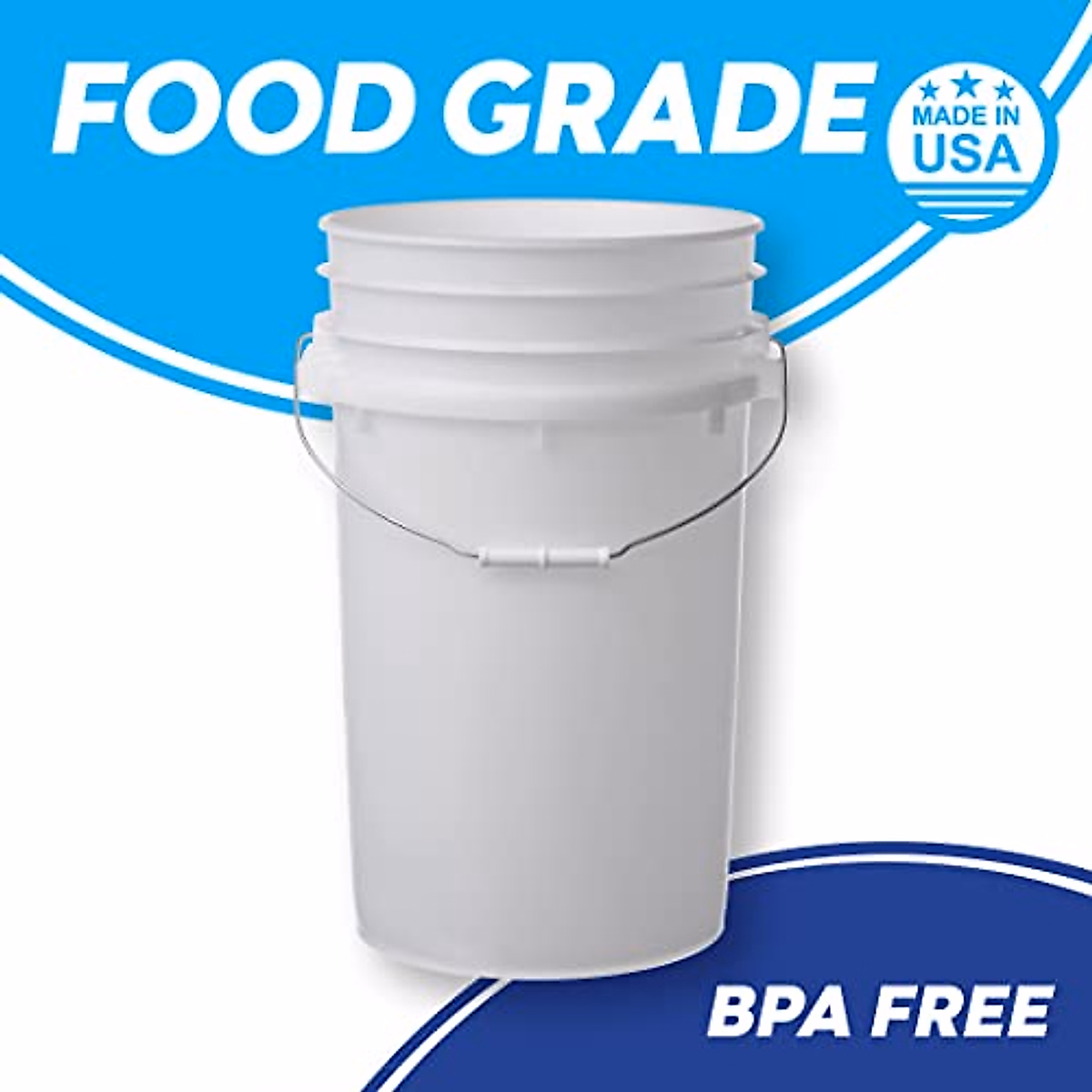 Hudson Exchange Car Wash, Dust Collector & General Use 7 Gallon Bucket with Red Lid, HDPE, Natural