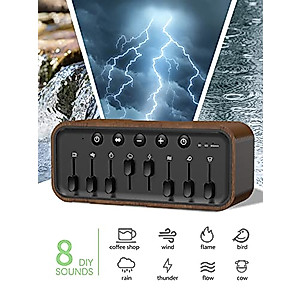 SERENLUX White Noise Sound Machine with Customizable DIY Sound Mixer, Sleep Timer, Adjustable Volume, Built-in Soothing Night Sounds, Natural Sound Therapy for Adults Kids Baby Sleeping Meditation