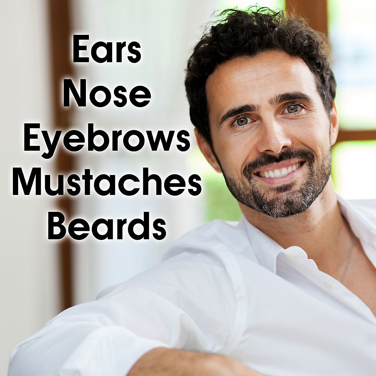 Effenfine Hair Scissors for Trimming - Safely Trim Nose Ears Eyebrows Mustaches and Beards, German Stainless Steel Scissors with Safety Tips