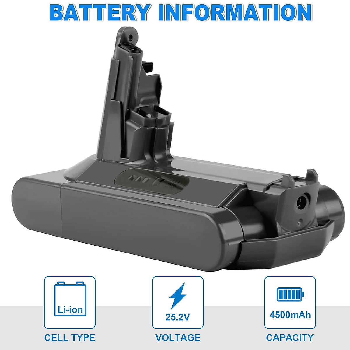 Hanaix 4500mAh 25.2V Replacement for Dyson V10 Battery Compatible with Dyson V10 Animal V10 Absolute V10 Fluffy V10 Motorhead V10 SV12 Cordless Stick Vaccuum Cleaner (Not Fit SV10)