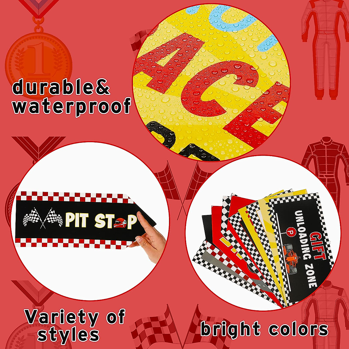 20 Pieces Race Car Party Sign Race Car Party Themed Directional Signs Funny Race Car Sign Car Cutouts Welcome Yard Outdoor Wall Sign Party Supplies Photo Props Backdrop Decoration Party Decor