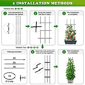 2 Pack Garden Trellis, 2 in 1 Plant Cages & Supports for Vines Crop, Plant Trellis for Climbing Plants Indoor Outdoor, Plant Stake for Flower, Vegetable, Tomato,Vines, Pot Trellis for Potted Plants
