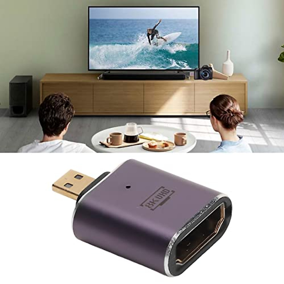 VINGVO Micro HD to HD Converter, Aluminum Alloy Female HD to Micro HD Adapter, Wide Applicability, Support 8K for Computers for Monitors