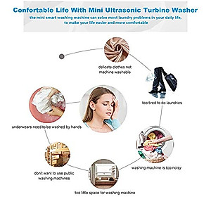 Mini Washing Machine Portable Ultrasonic Turbine Sterilization Removes Dirt Washer USB Cable for Travel Home Business Trip