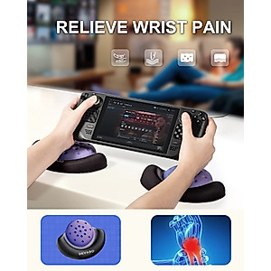 DEVASO Wrist Rest Pad for Steam Deck, 2 Pack Gaming Pad Wrist Support for Steam Deck OLED/PlayStation Portal/ASUS ROG Ally/Nintendo Switch / PS5 Gaming, Durable, Comfortable and Pain Relief