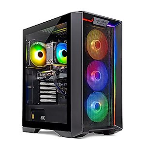 Skytech Gaming Nebula Gaming PC Desktop – Intel Core i3 12100F 3.3 GHz, NVIDIA GTX 1650, 500GB NVME SSD, 16GB DDR4 RAM 3200, 600W Gold PSU, 11AC Wi-Fi, Windows 11 Home 64-bit,Black